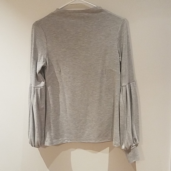 Ann Taylor | Tops | Light Gray Blouse W Bell Sleeves | Poshmark